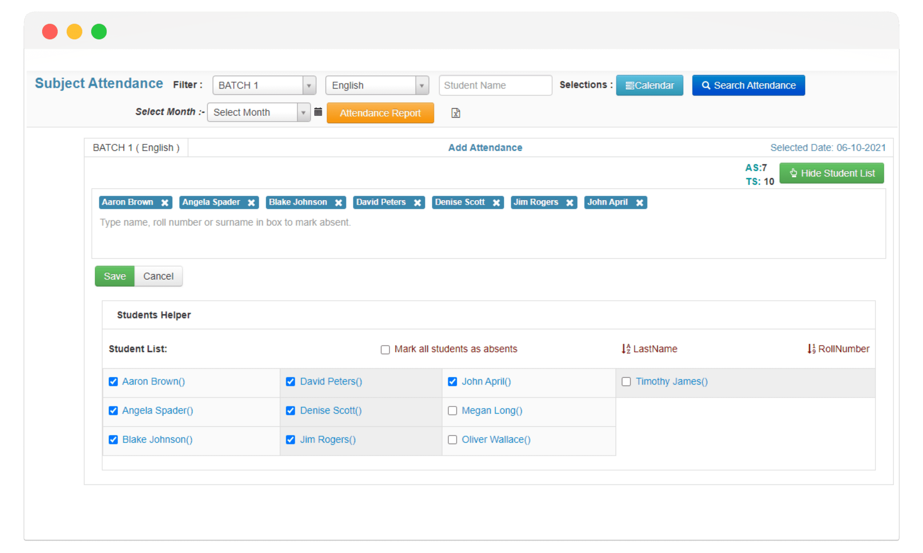 Student Attendance System | College Attendance System